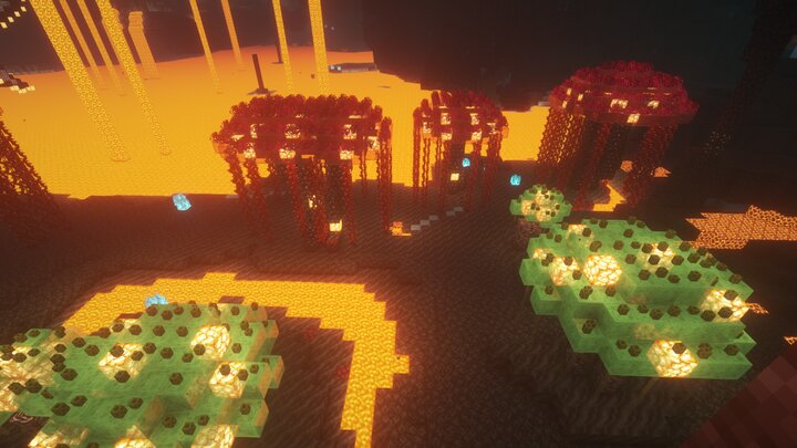 Funtazer's Nether Mushroom Collection + Free Crystal Cave Minecraft Map