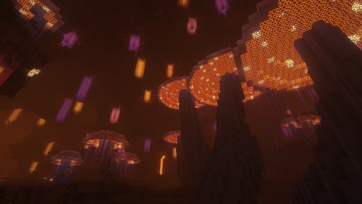 Funtazer's Nether Mushroom Collection + Free Crystal Cave Minecraft Map