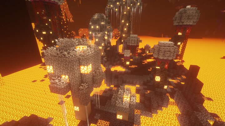 Funtazer's Nether Mushroom Collection + Free Crystal Cave Minecraft Map