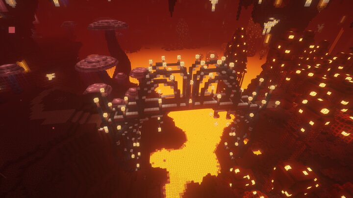 Funtazer's Nether Mushroom Collection + Free Crystal Cave Minecraft Map