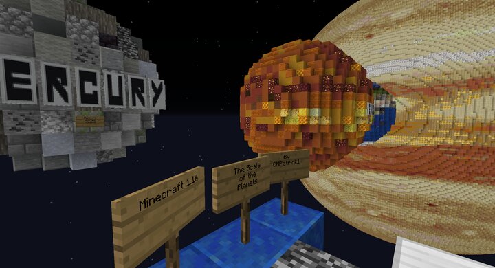 The Scale of the Planets in Minecraft 1.16 Minecraft Map