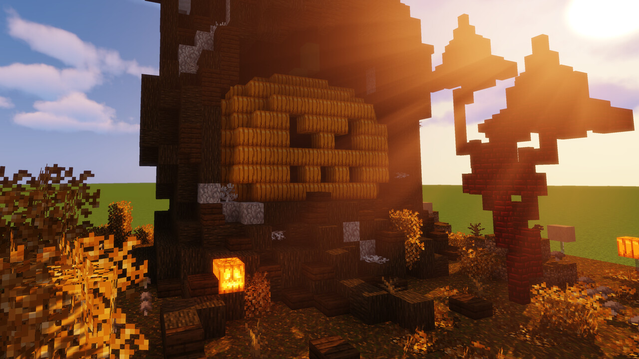 Tree stump and pumpkin | Halloween build Minecraft Map