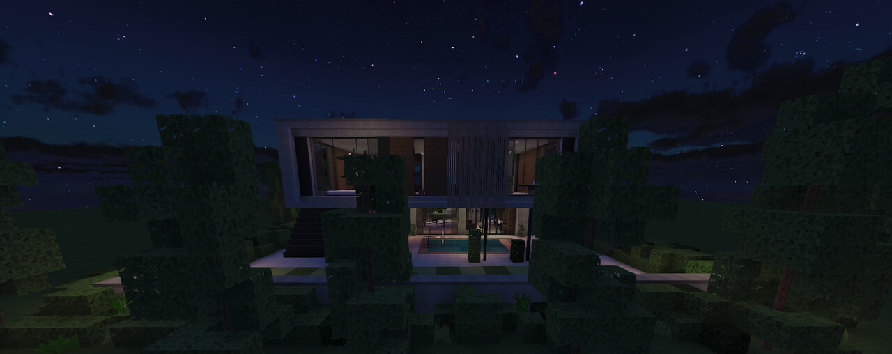 Realistic small Modern house Minecraft Map