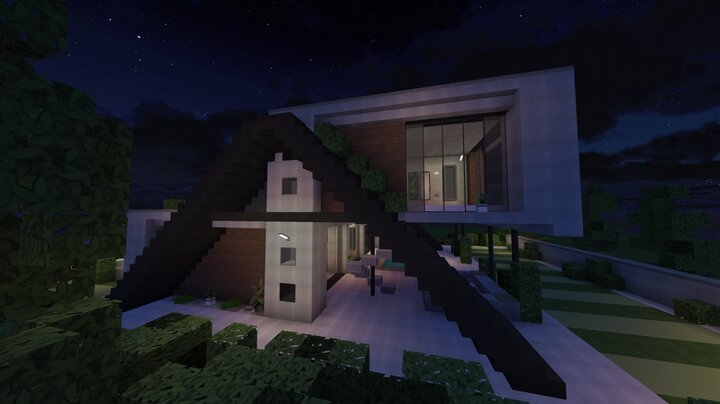 Realistic small Modern house Minecraft Map