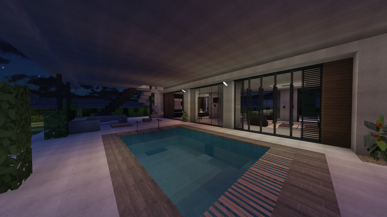 Realistic small Modern house Minecraft Map