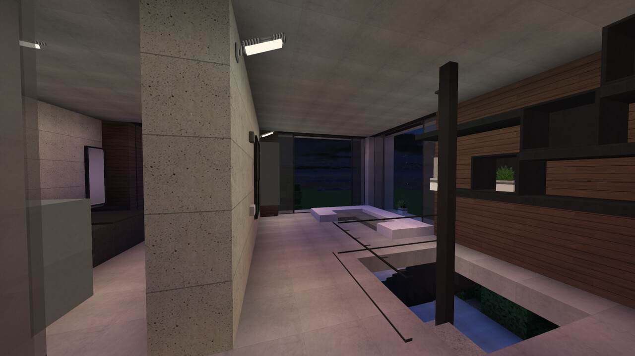 Realistic small Modern house Minecraft Map