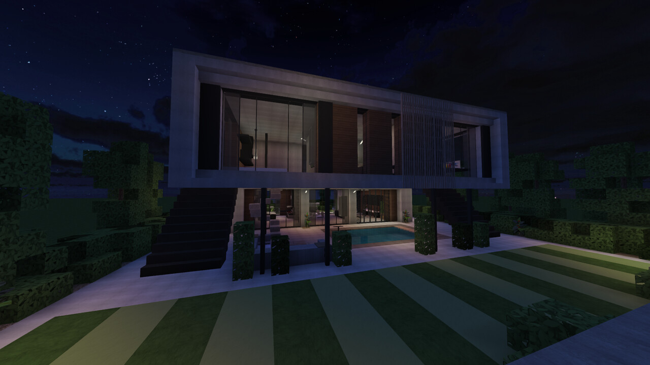 Realistic small Modern house Minecraft Map