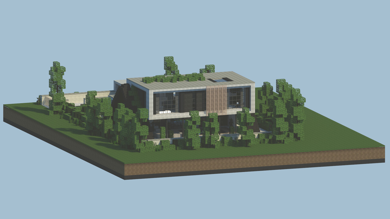 Realistic small Modern house Minecraft Map