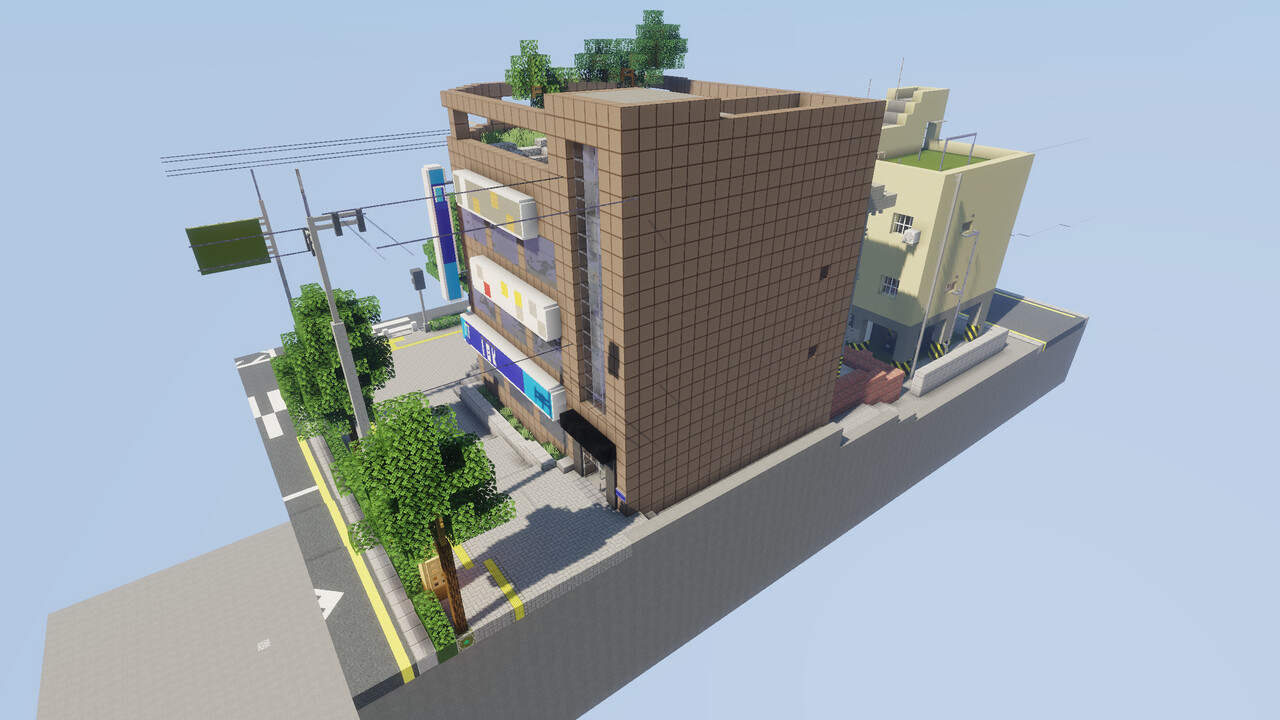 Bank building across the intersection Minecraft Map