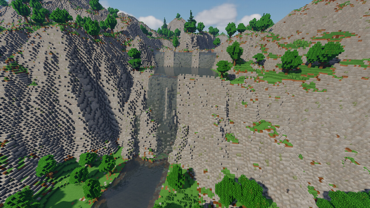 Rivers in a Mountain Range Minecraft Map