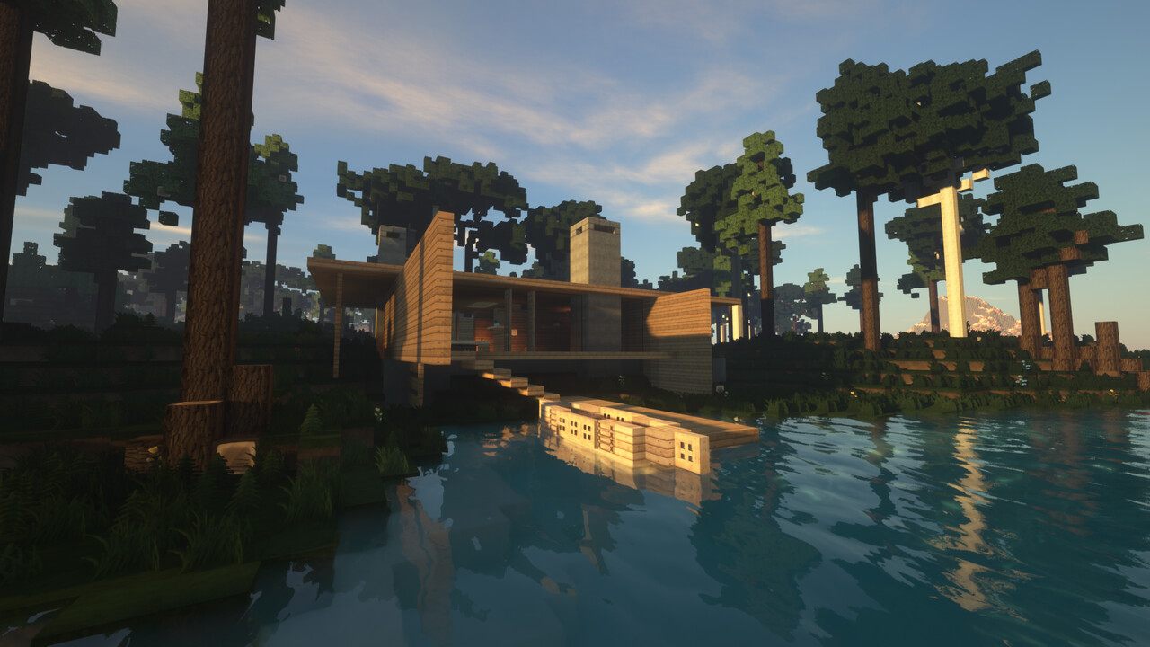 Modern Forest Lake House Minecraft Map