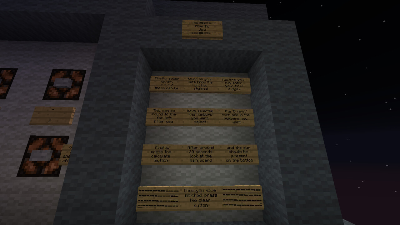 Working calculator - 1.12.2 Minecraft Map