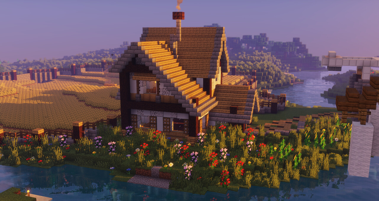 Diorite house/farm Minecraft Map