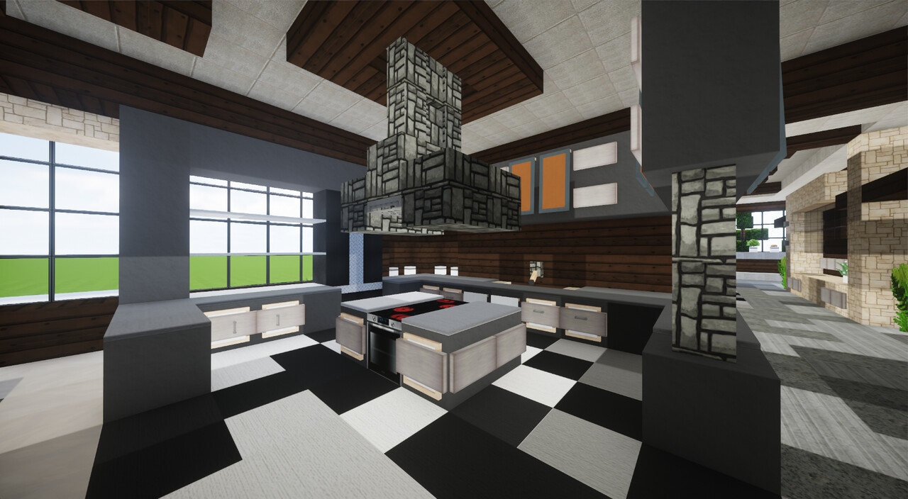 Futuristic house | With interiors + download Minecraft Map