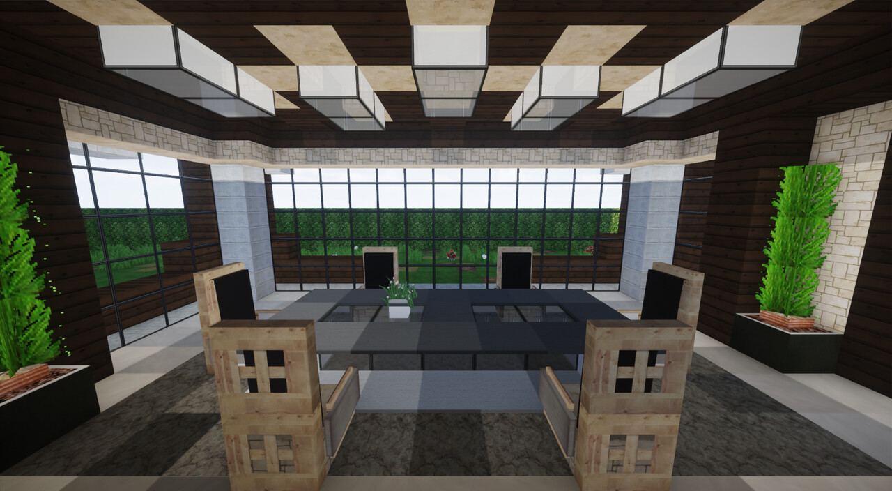 Futuristic house | With interiors + download Minecraft Map