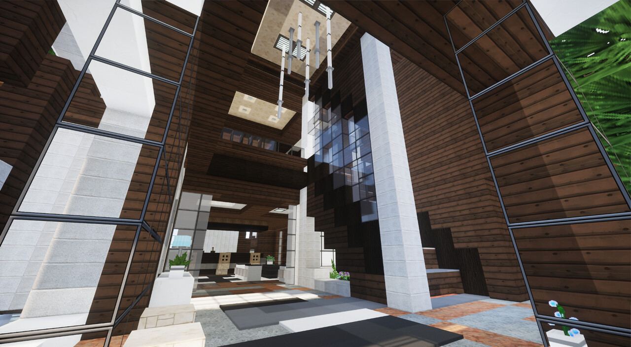 Futuristic house | With interiors + download Minecraft Map