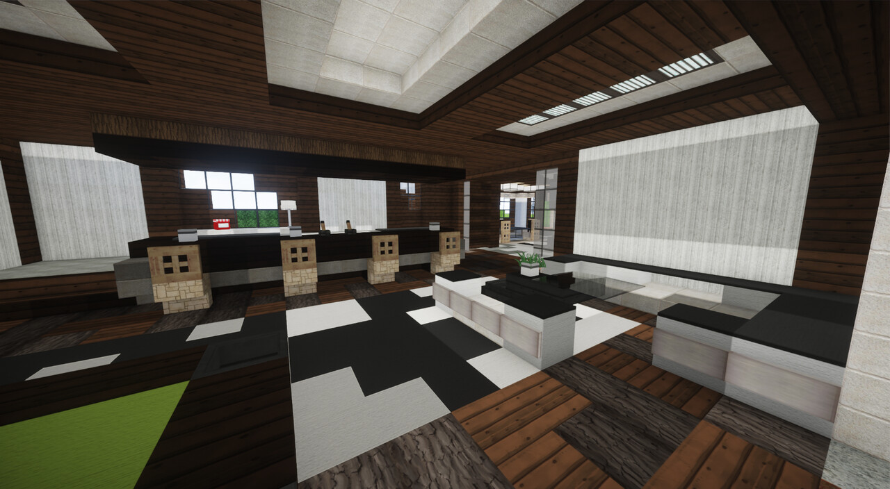 Futuristic house | With interiors + download Minecraft Map