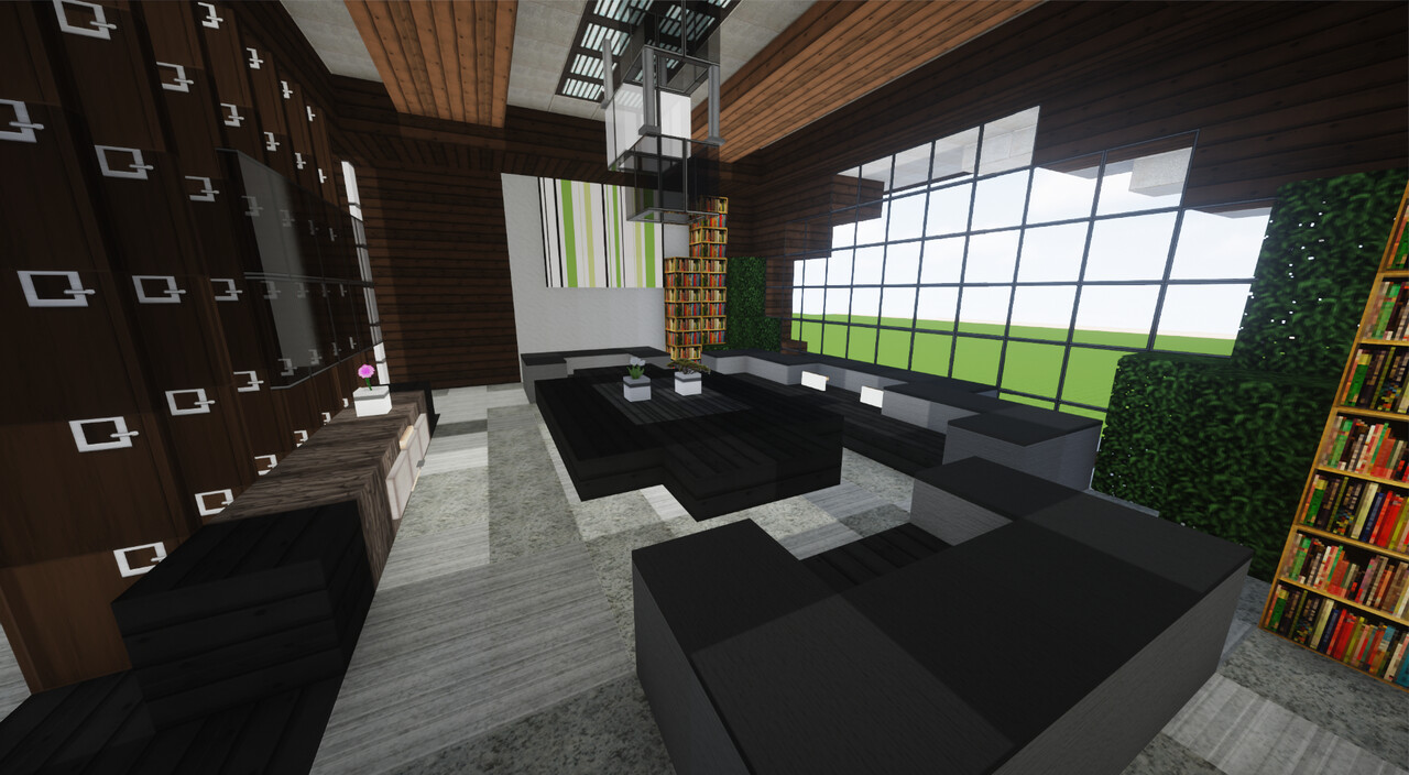 Futuristic house | With interiors + download Minecraft Map