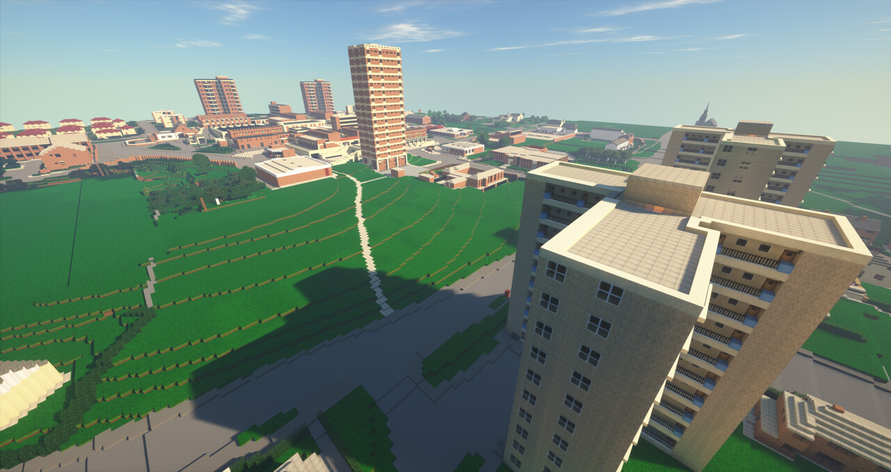 The real seacroft shopping centre. Seacroft Leeds. Minecraft Map
