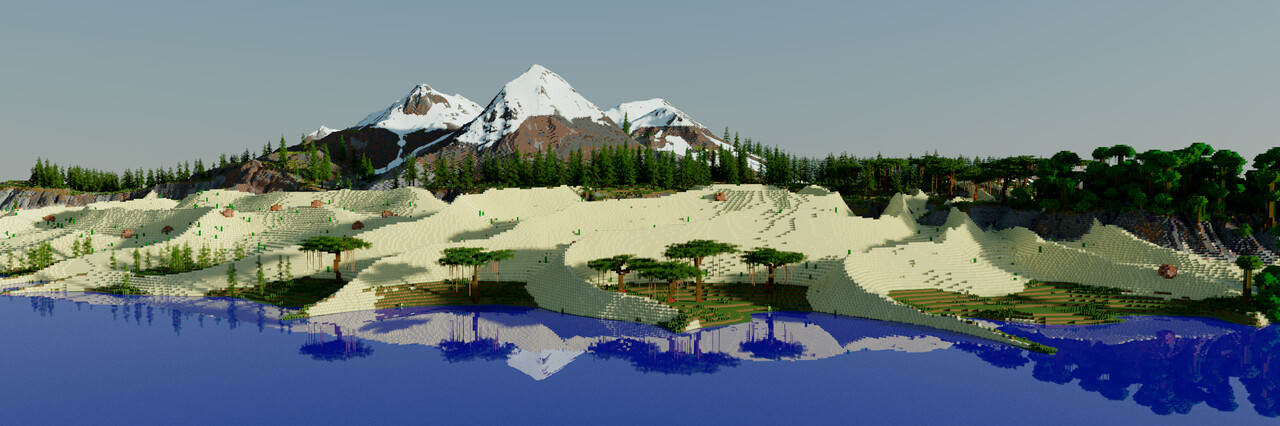 2k by 2k Custom Multibiome Terrain Minecraft Map