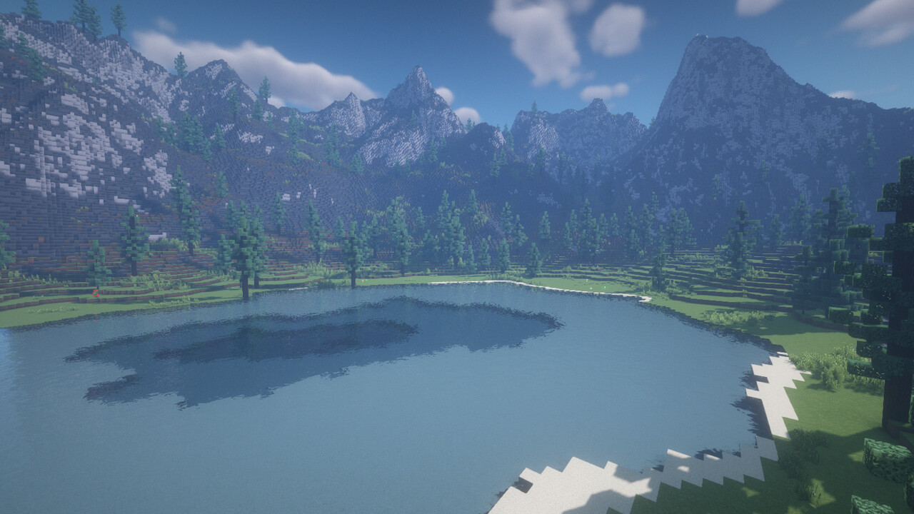 Lake near the mountains Minecraft Map