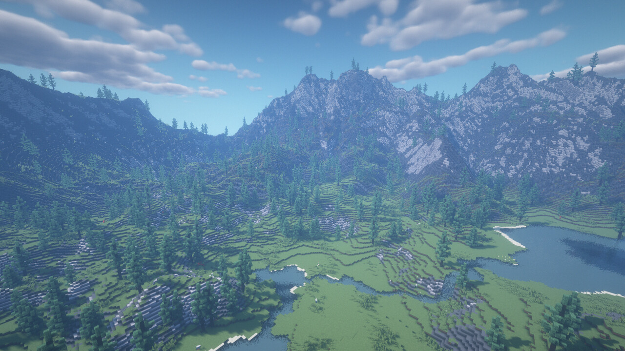 Lake near the mountains Minecraft Map