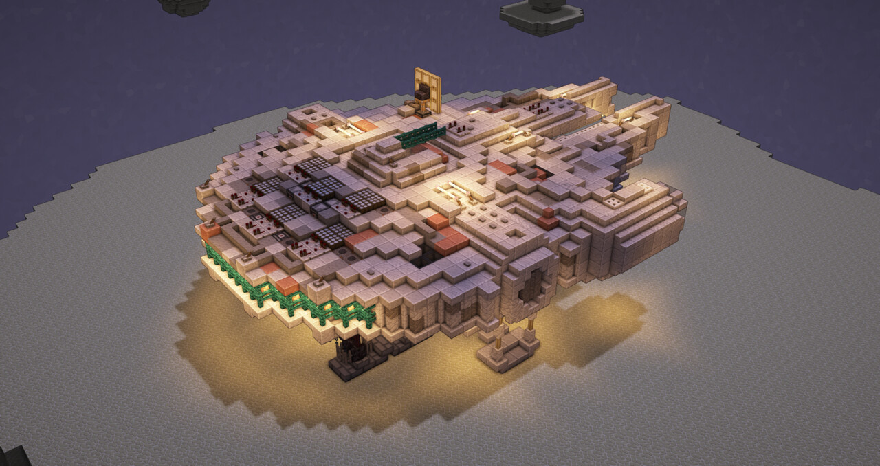 Minecraft Millennium Falcon - TUTORIAL - 1:1 Scale - Full interior ...