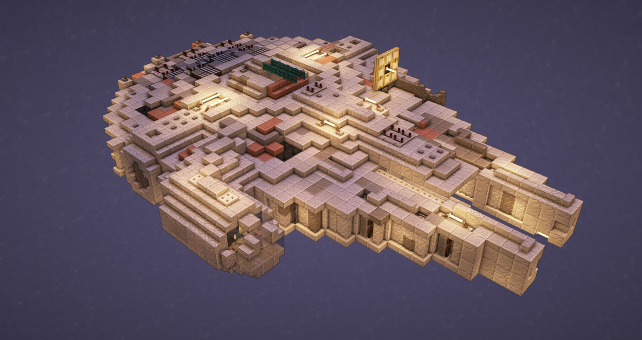 Minecraft Millennium Falcon - TUTORIAL - 1:1 Scale - Full interior ...