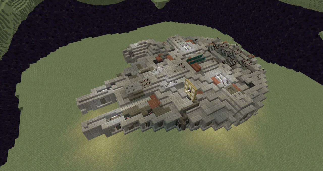 Minecraft Millennium Falcon - TUTORIAL - 1:1 Scale - Full interior ...