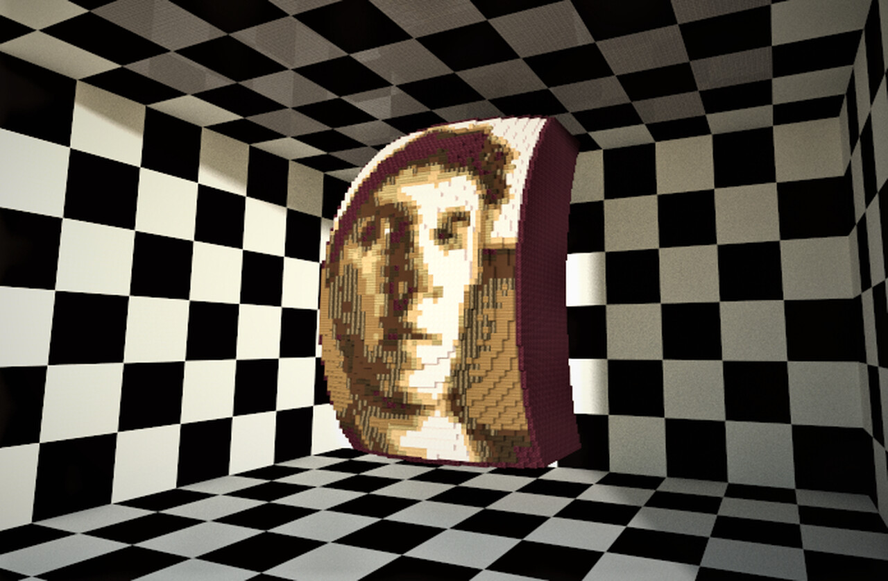 Convexed Portrait in Chequered room. Minecraft Map