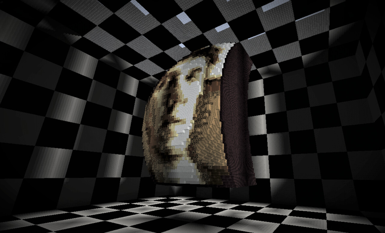 Convexed Portrait in Chequered room. Minecraft Map
