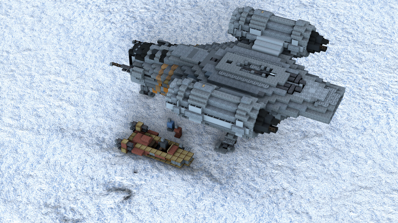 Mando's Razor Crest | 1,5:1 Space Ship Minecraft Map