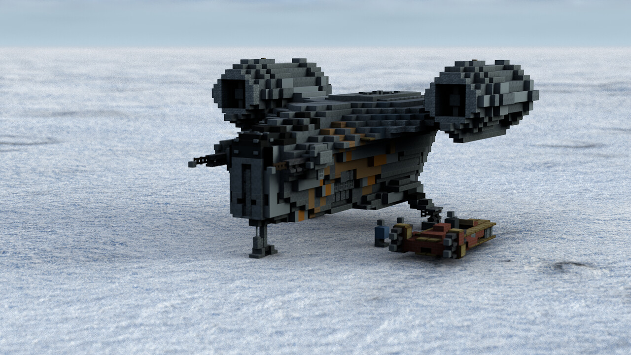 Mando's Razor Crest | 1,5:1 Space Ship Minecraft Map