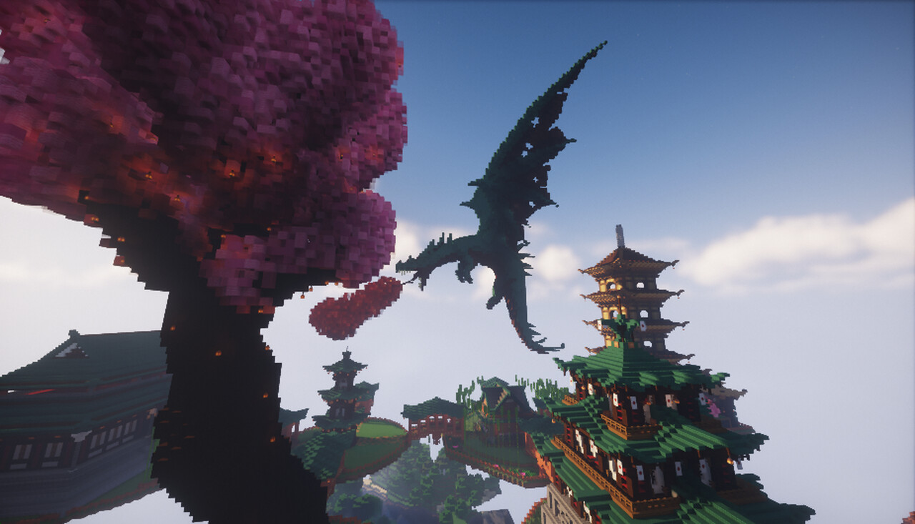 Floating japanese islands Minecraft Map