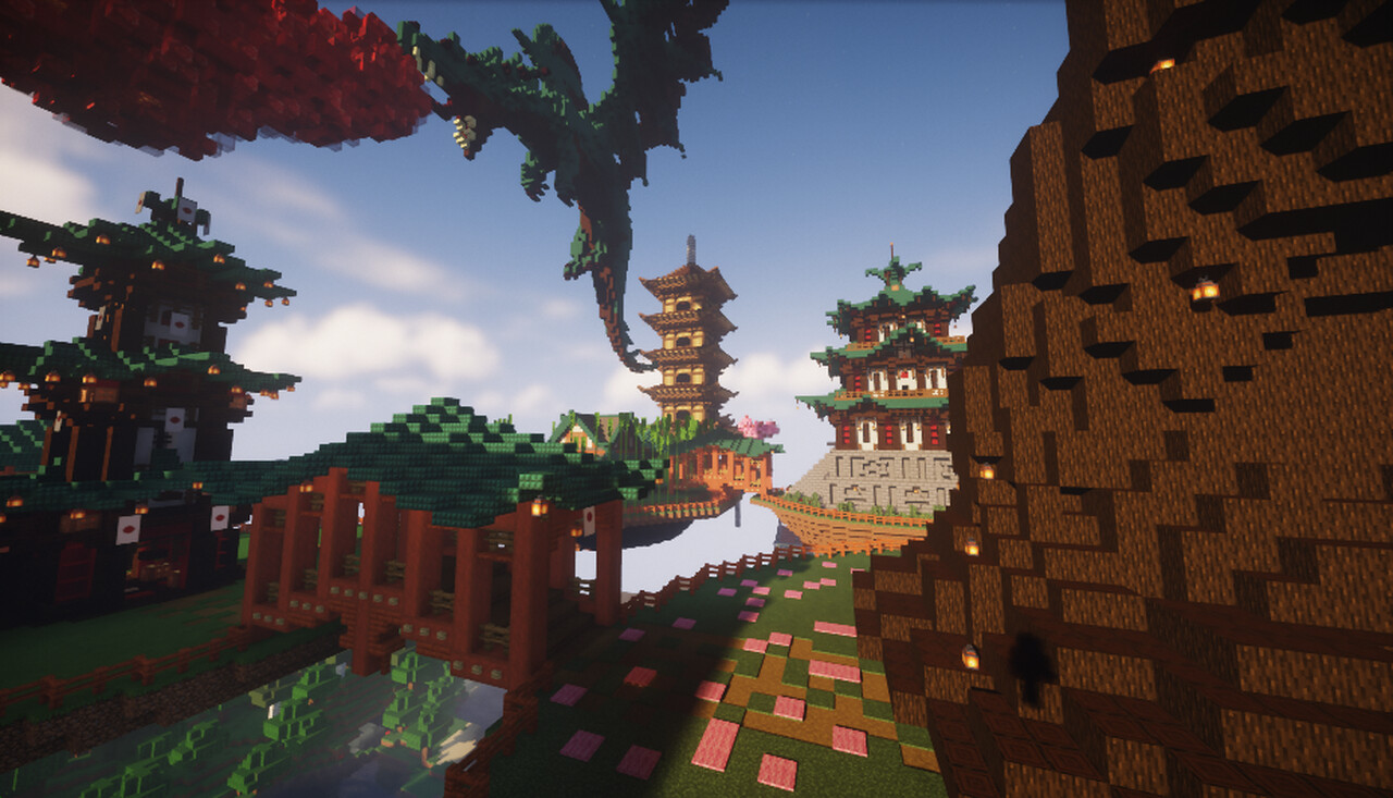 Floating japanese islands Minecraft Map