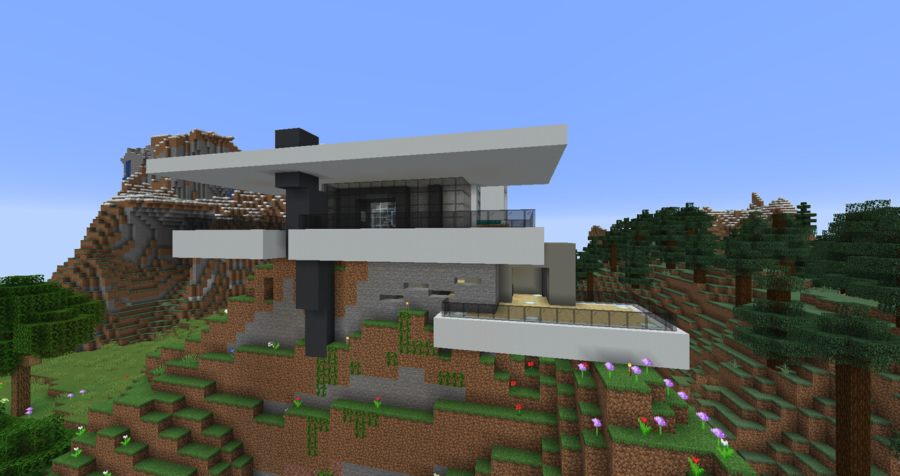 Modern Hill House Minecraft Map