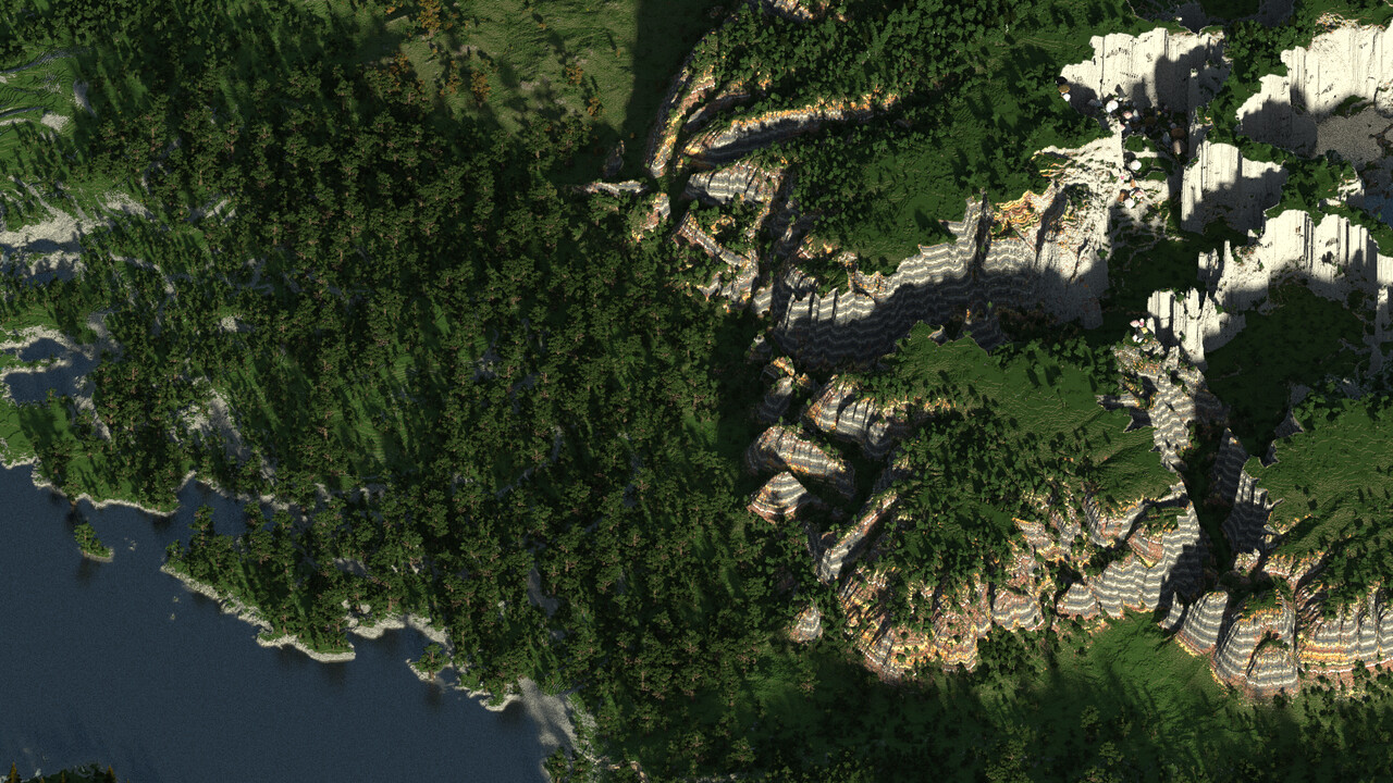 Magical mountains of the big world - WorldMachine Minecraft Map
