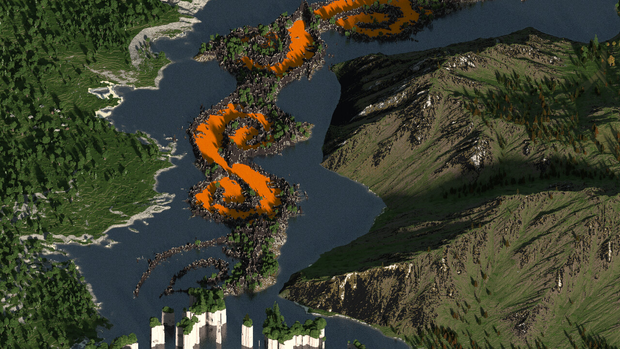 Magical mountains of the big world - WorldMachine Minecraft Map