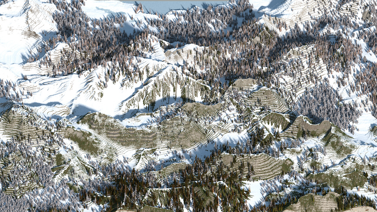 Magical mountains of the big world - WorldMachine Minecraft Map