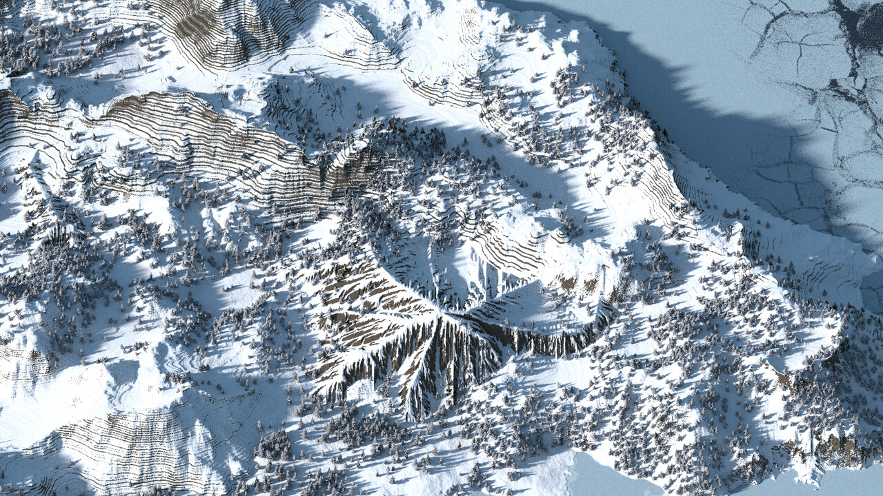 Magical mountains of the big world - WorldMachine Minecraft Map