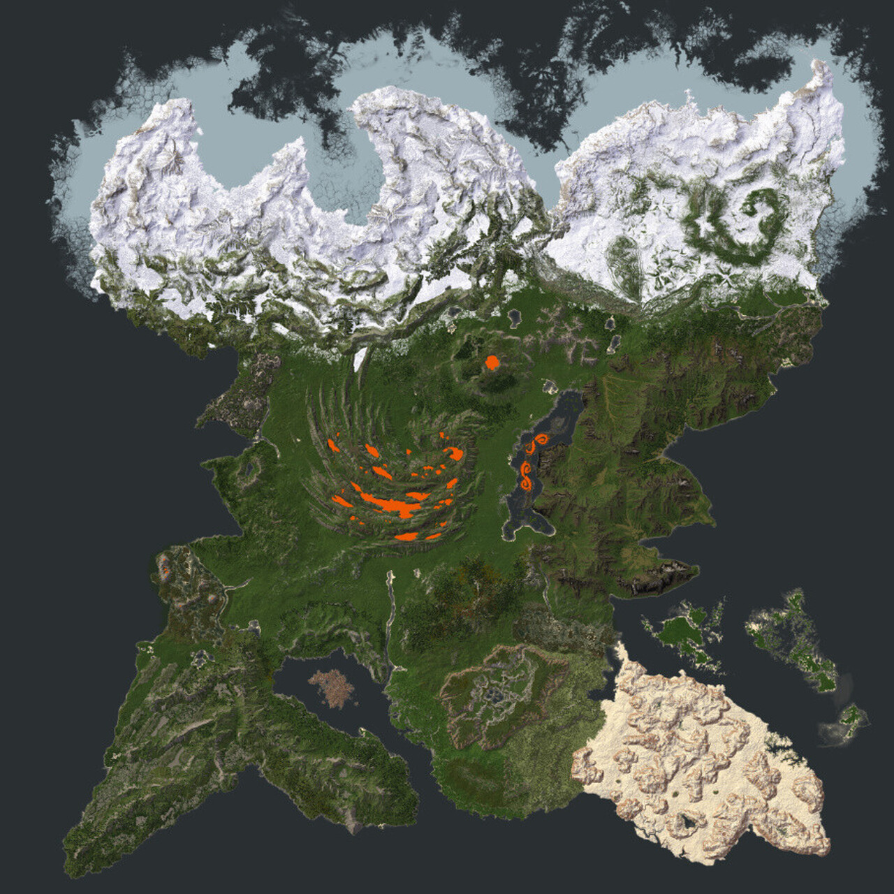 Magical mountains of the big world - WorldMachine Minecraft Map