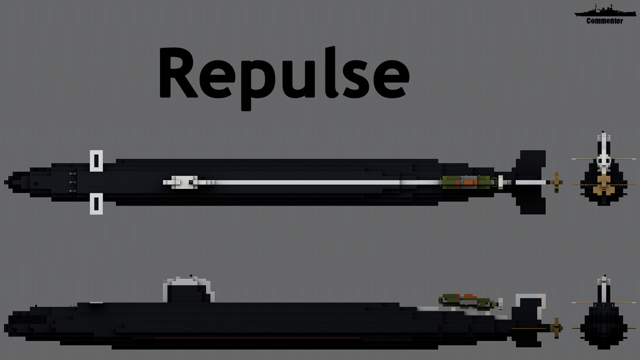 HMS Repulse 1:1 Scale Resolution class Minecraft Map