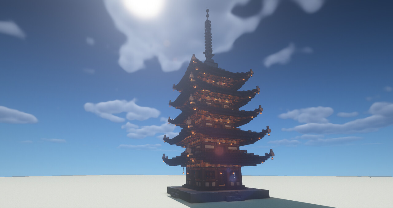 Minecraft Pagoda - Large Japanese Pagoda Minecraft TUTORIAL - Nether ...