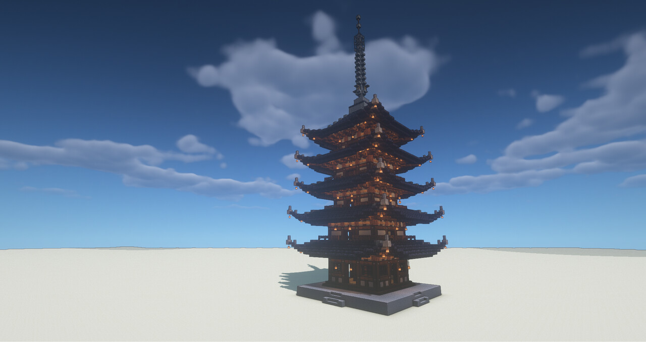 Minecraft Pagoda - Large Japanese Pagoda Minecraft TUTORIAL - Nether ...