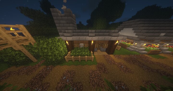 Logger's house and Logging workshop Minecraft Map