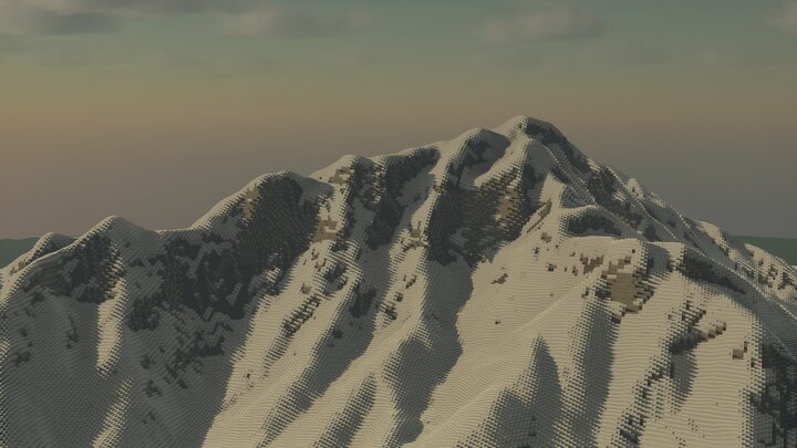 Snowy mountains, made via Heightmaps and FAWE Minecraft Map