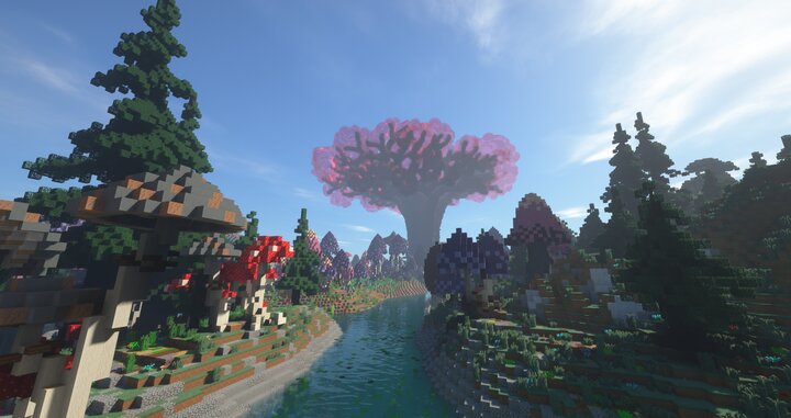 BreakMush - A Realistic&Fantasy landscape Minecraft Map
