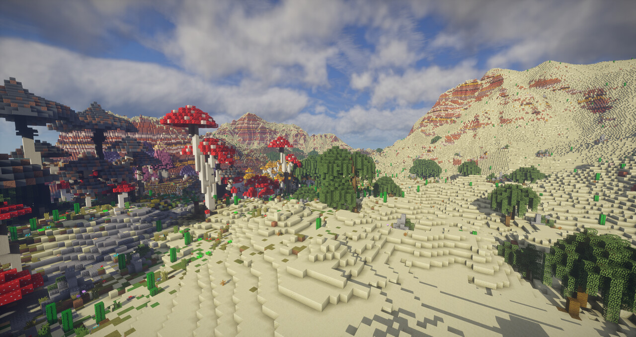 BreakMush - A Realistic&Fantasy landscape Minecraft Map