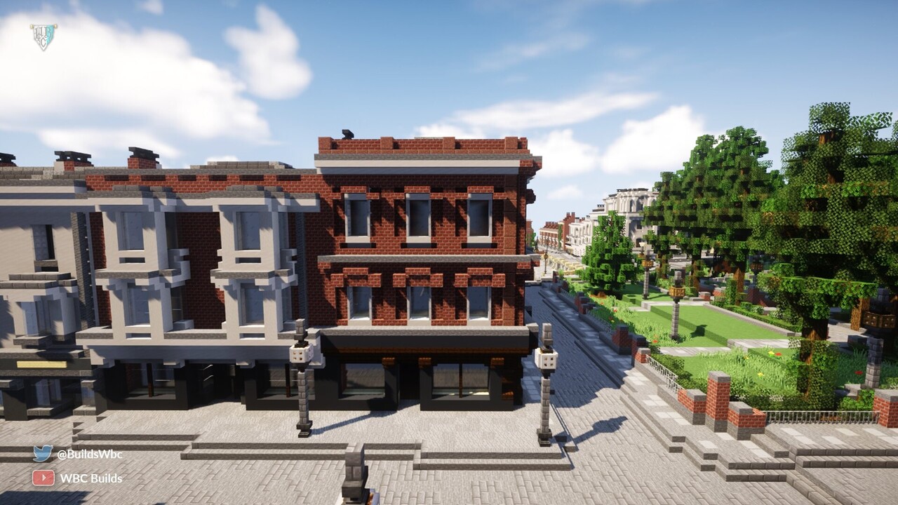 “Park Corner” Victorian Brick Pub Minecraft Map