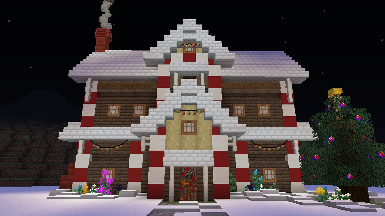 Christmas themed house and Santa's sleigh Minecraft Map